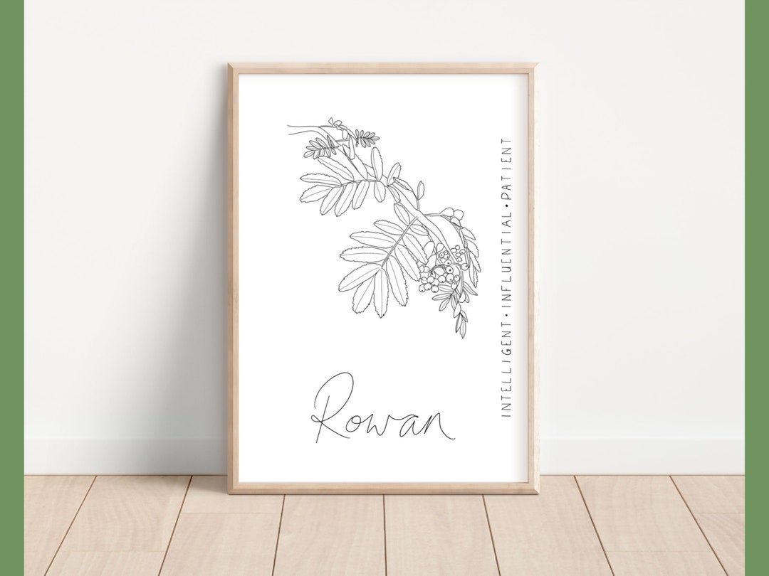 Celtic Rowan Tree Print Celtic Astrology Birthday Gift Printable Wall ...