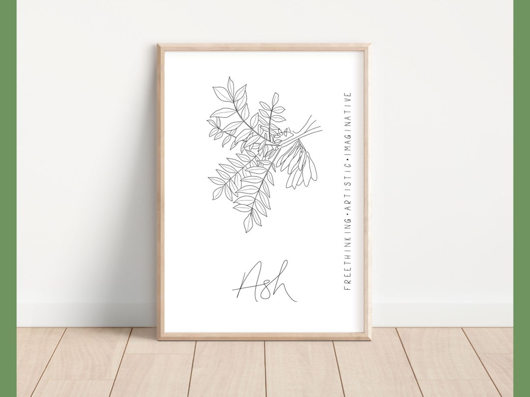 Celtic Ash Tree Print Celtic Astrology Birthday Gift Printable Wall Art ...