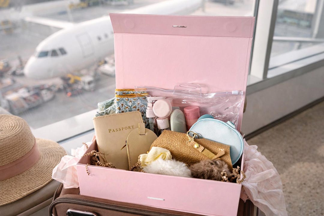 Personalized Travel Gift Box: Passport Cover, Sleep Mask & Accessories ...