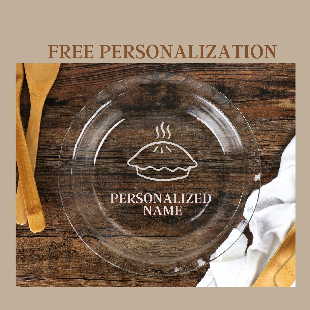 Personalized Etched Glass Pie Pan – Custom Baking Gift for Weddings ...