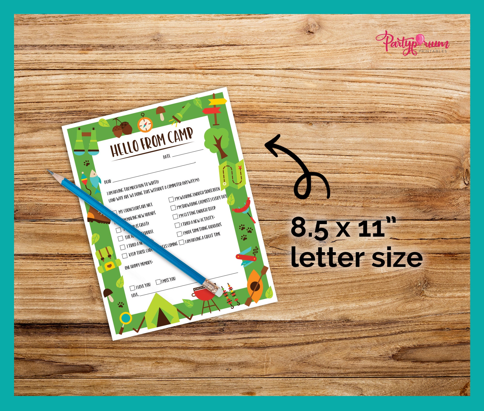 PRINTABLE Summer Camp Stationery Letter Fill in the Blankletterhead ...