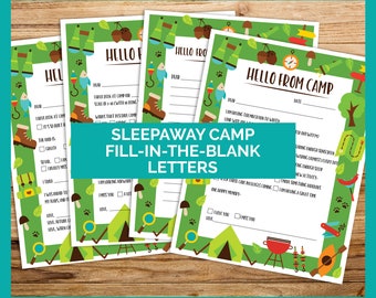 PRINTABLE Girls Summer Camp Stationery Letter Fill in the ...