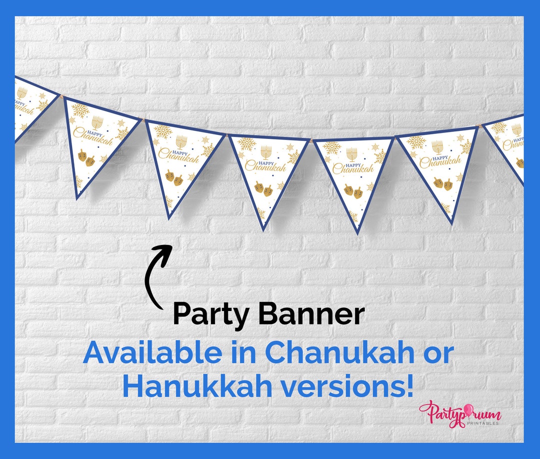 Chanukah Hannukah PRINTABLE Party Banner - Etsy