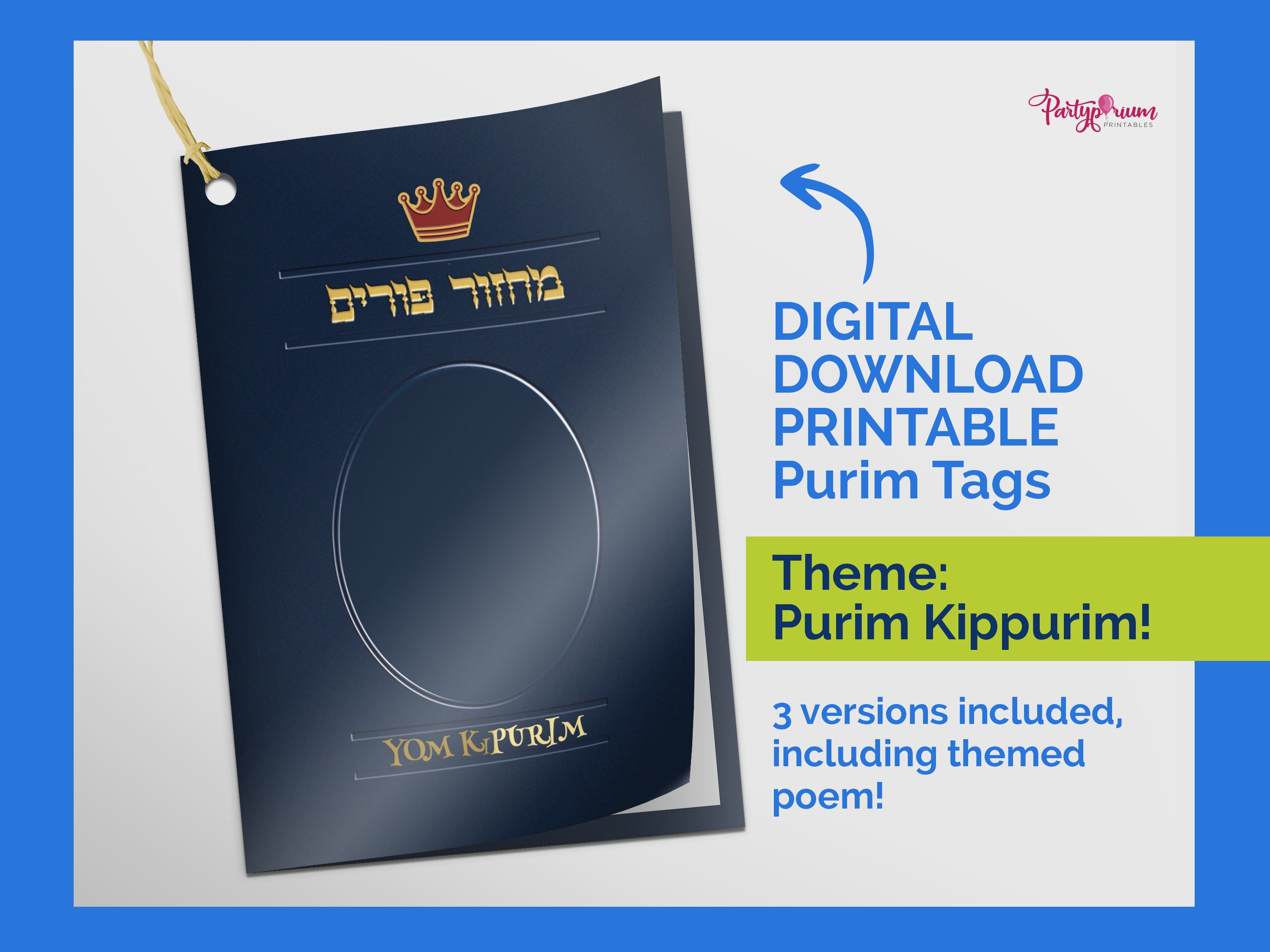 Printable Download Purim Label With Original Poem, Purim Gift Tag ...