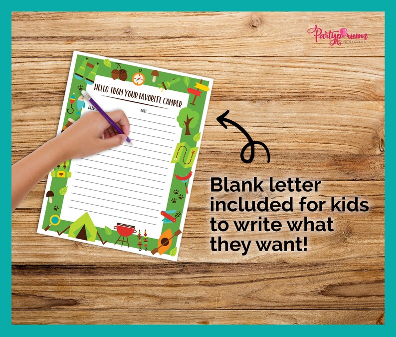 PRINTABLE Summer Camp Stationery Letter Fill in the Blankletterhead ...