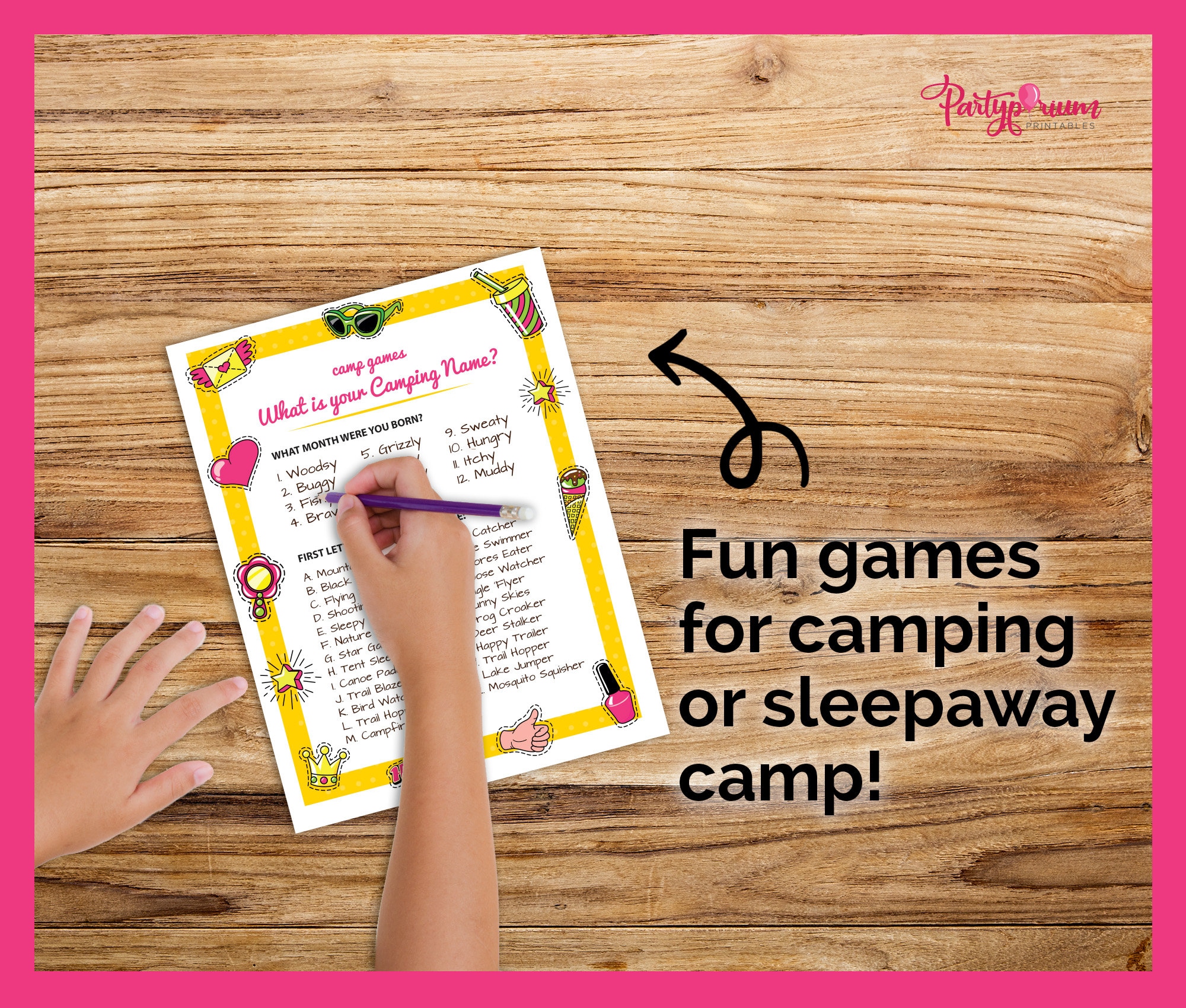 FUN PRINTABLE Summer Camp Games Bundle, Sleep Away Overnight Camp Games ...
