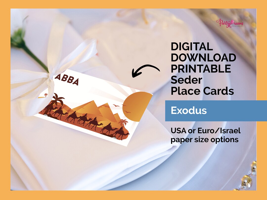 Printable | Editable | DIY Fun Exodus Passover Place Cards, Pesach ...