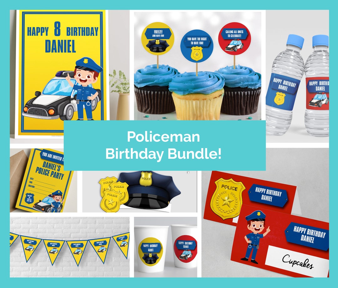 EDITABLE Police Kids Birthday Party Printable Bundle - Etsy