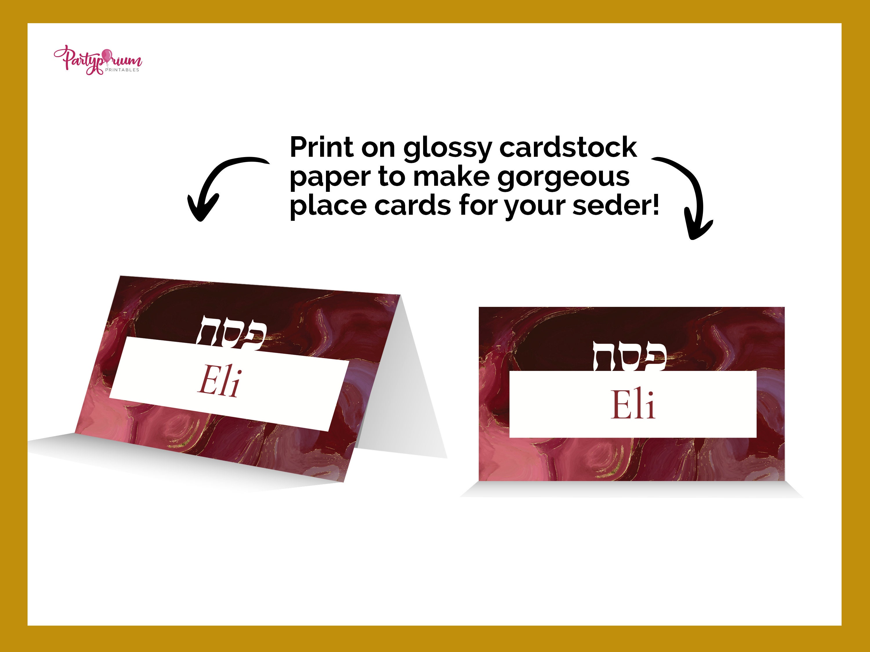 Printable Editable | DIY Gorgeous Red Gold Wine Marble Pesach Passover ...