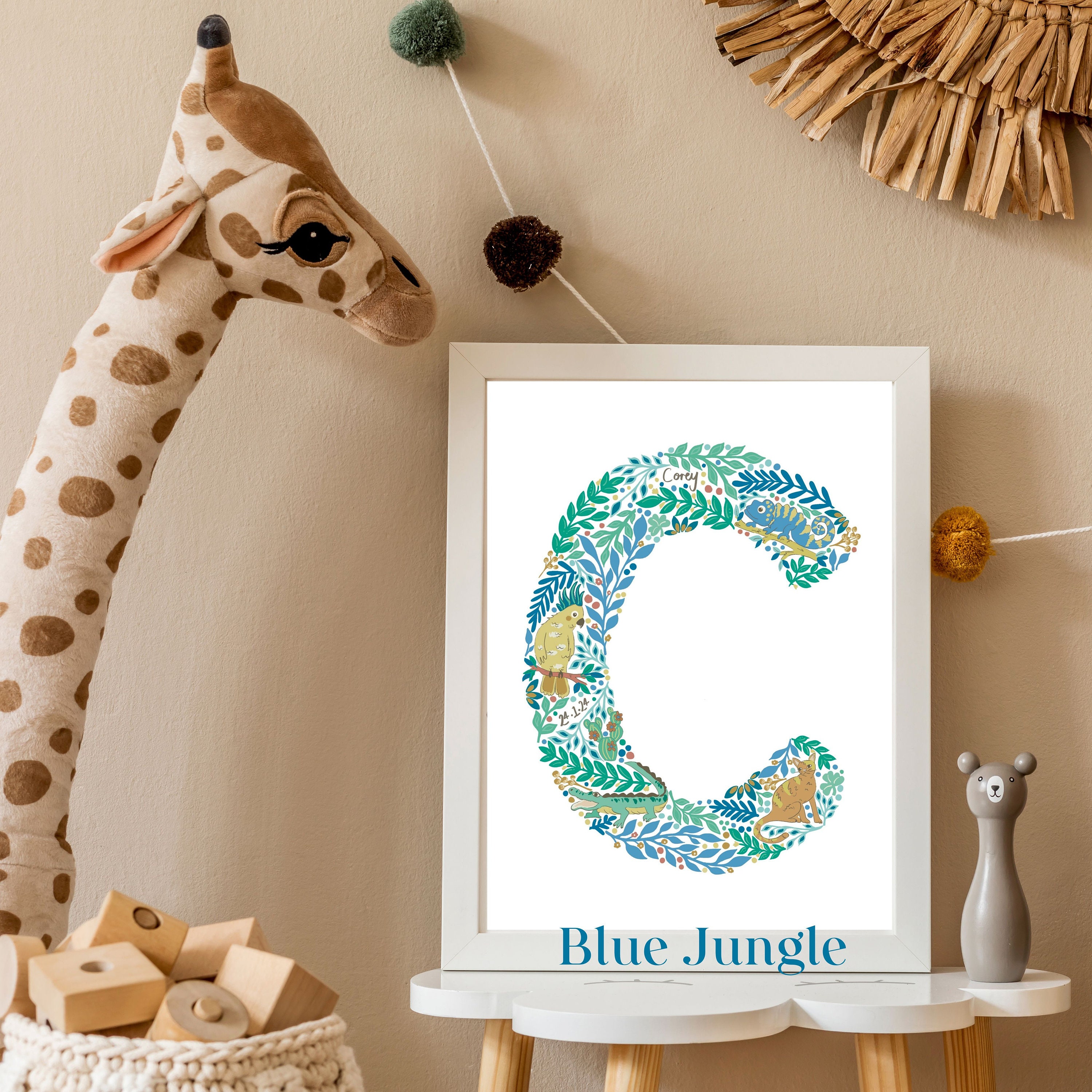 Personalised Letter C Alphabet Print - Etsy UK