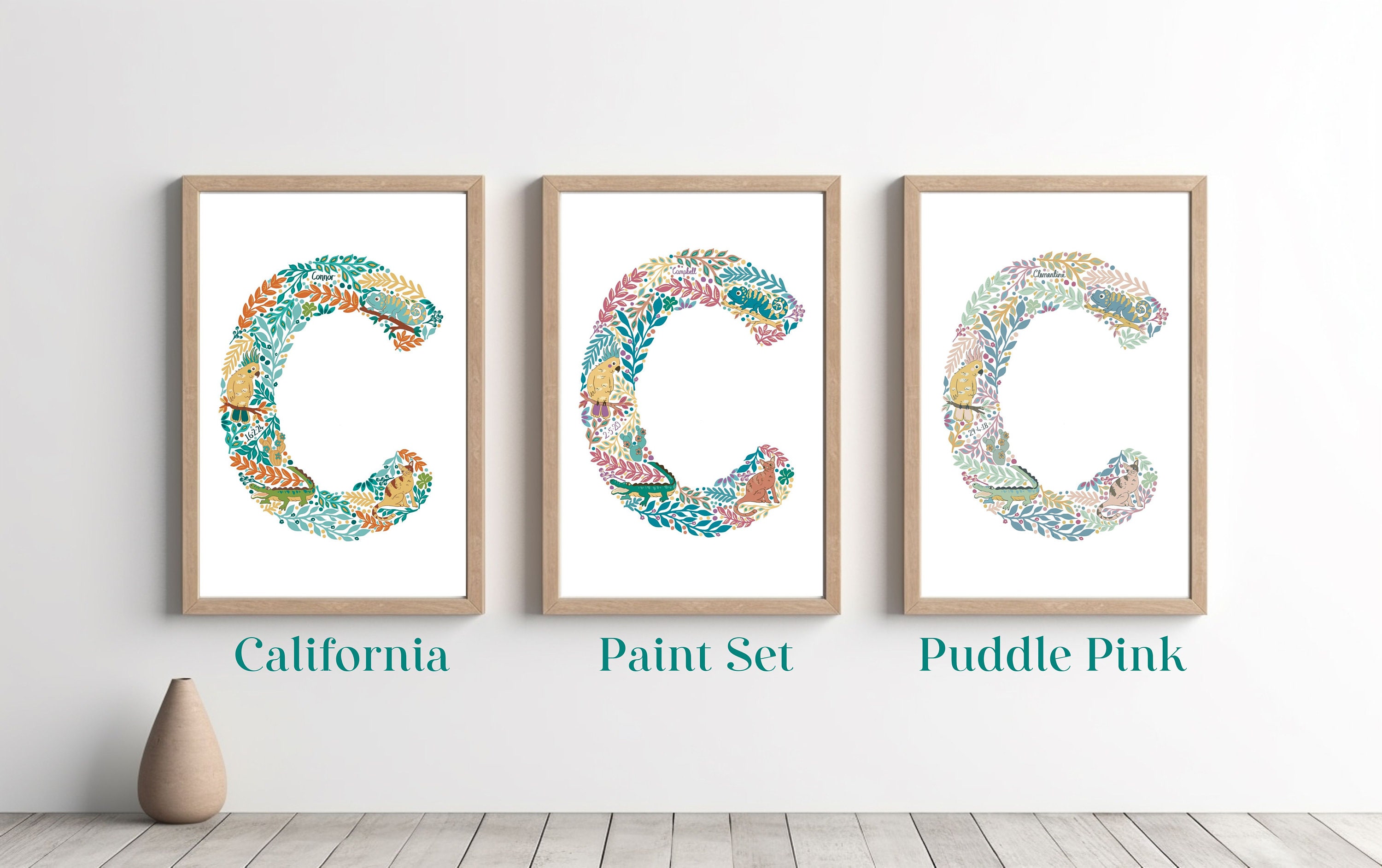 Personalised Letter C Alphabet Print - Etsy UK