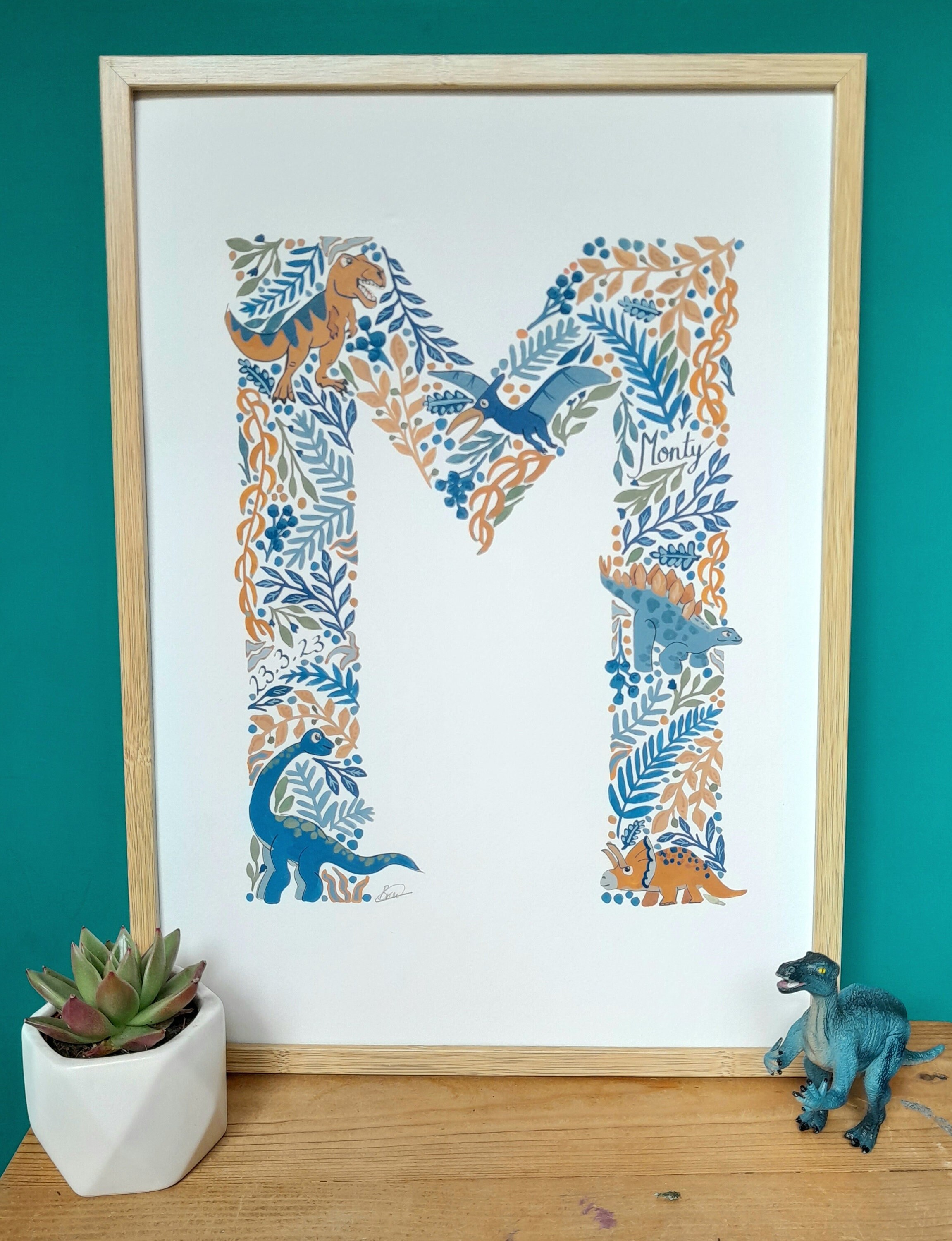 Themed A3 Hand Painted, Personalised Letter. Made to Order - Etsy