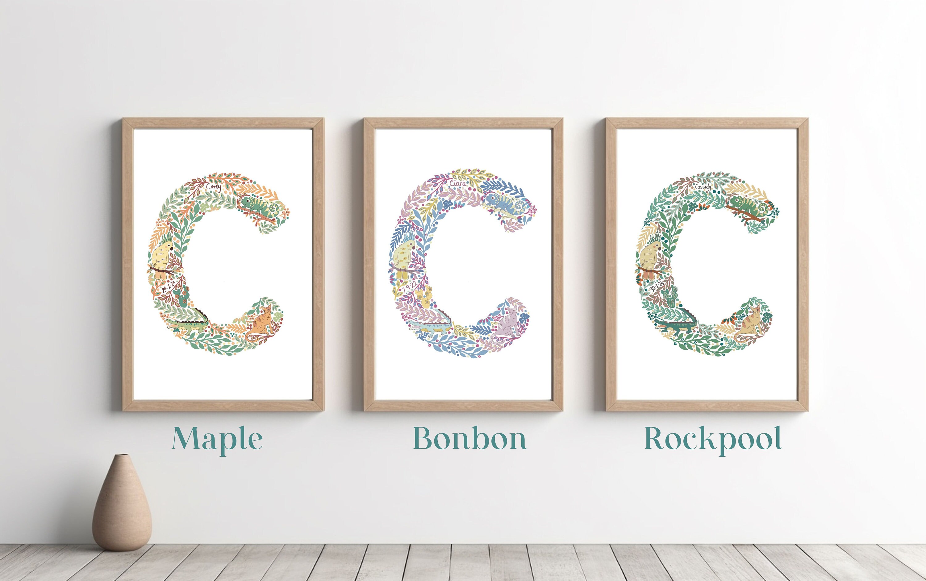Personalised Letter C Alphabet Print - Etsy UK