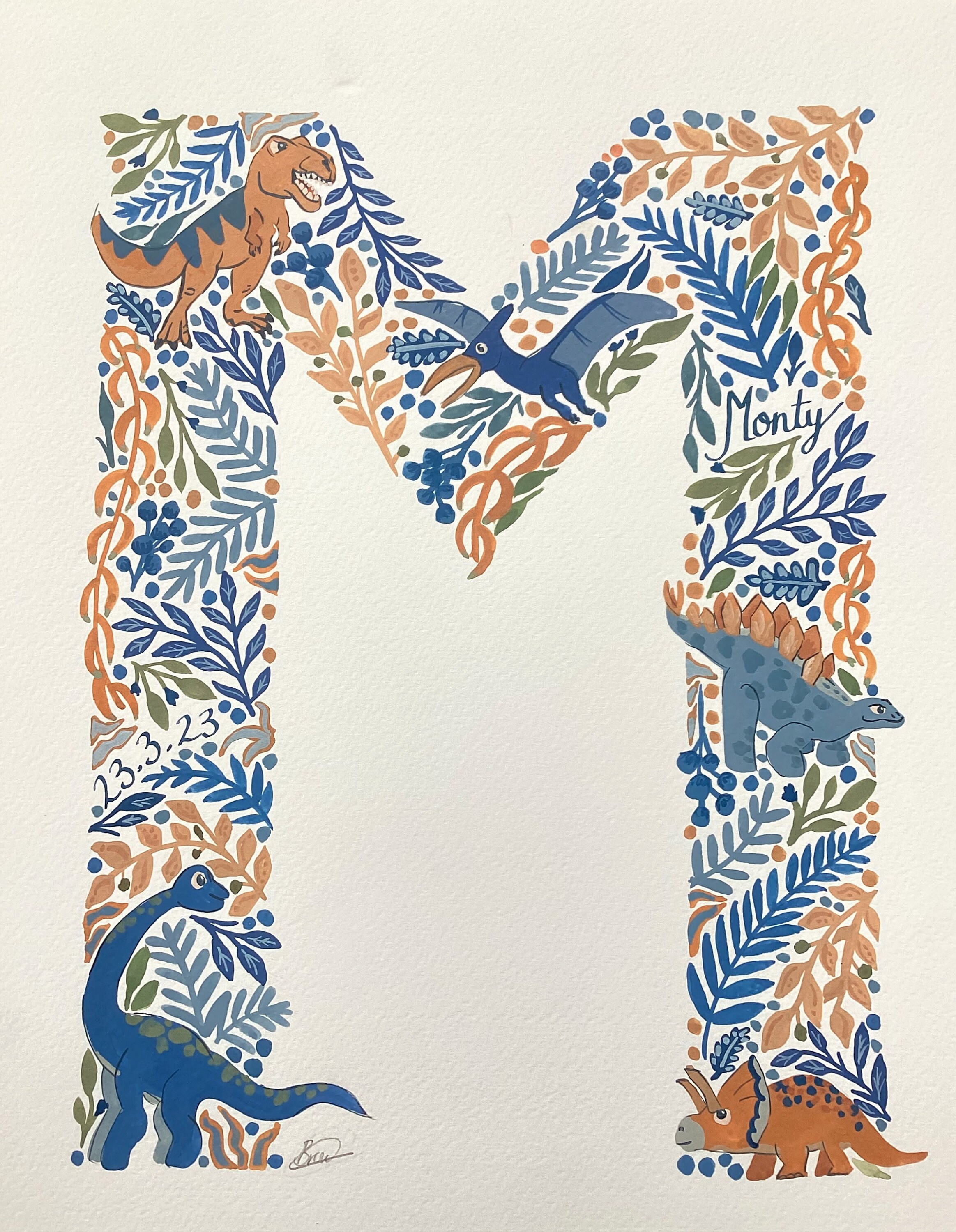 Themed A3 Hand Painted, Personalised Letter. Made to Order - Etsy