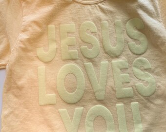Comfort Colors NEON YELLOW Puff Jesus Loves You T-shirt - Etsy
