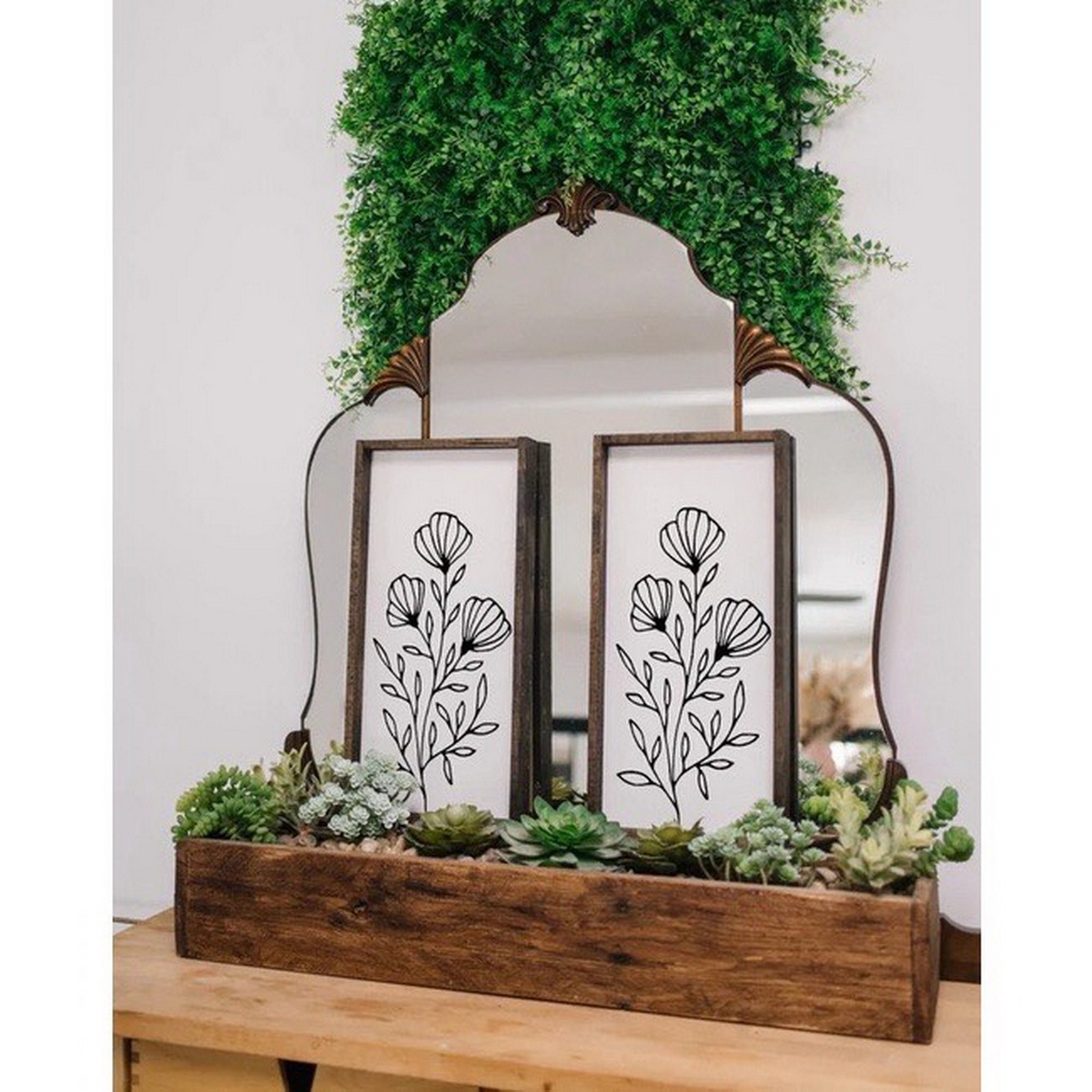 Flower Wood Wall Art Rustic, Wall Art Wood Horizontal, Wood Art Wall ...