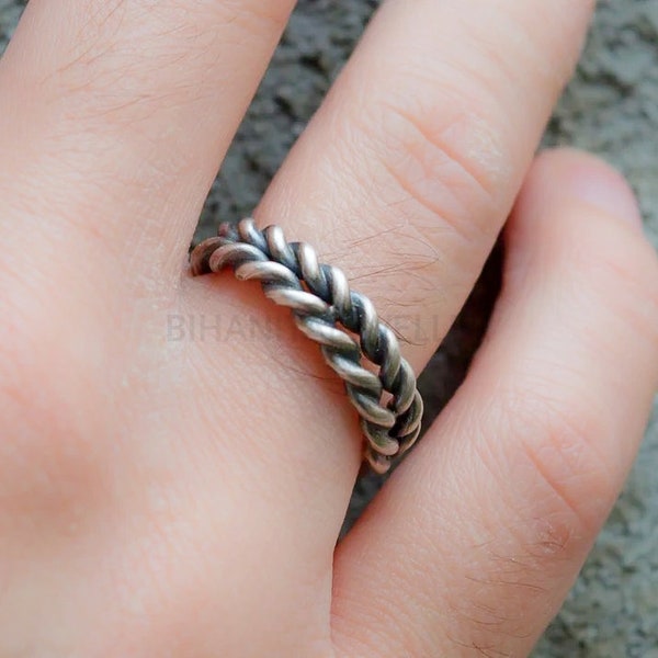 Silver Braided Ring - Etsy