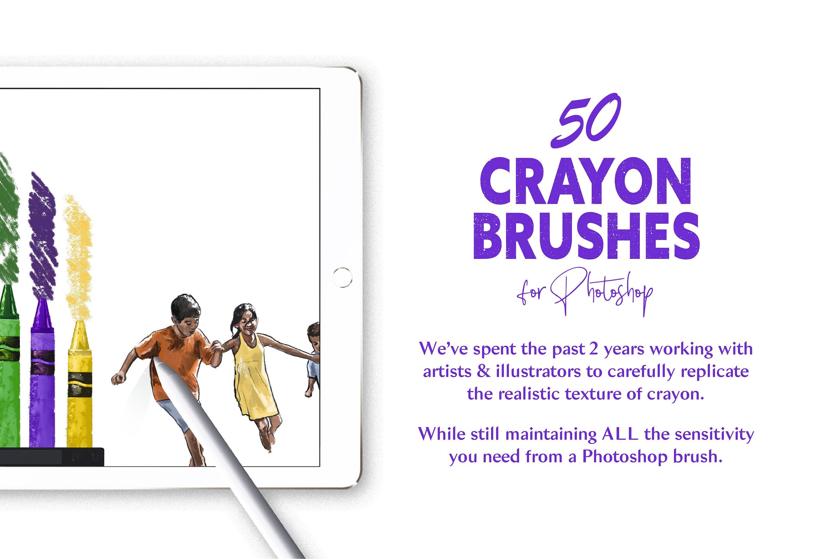 50 Photoshop Crayon Brushes, Doodle, Sketch & Textured Drawing Brushes ...