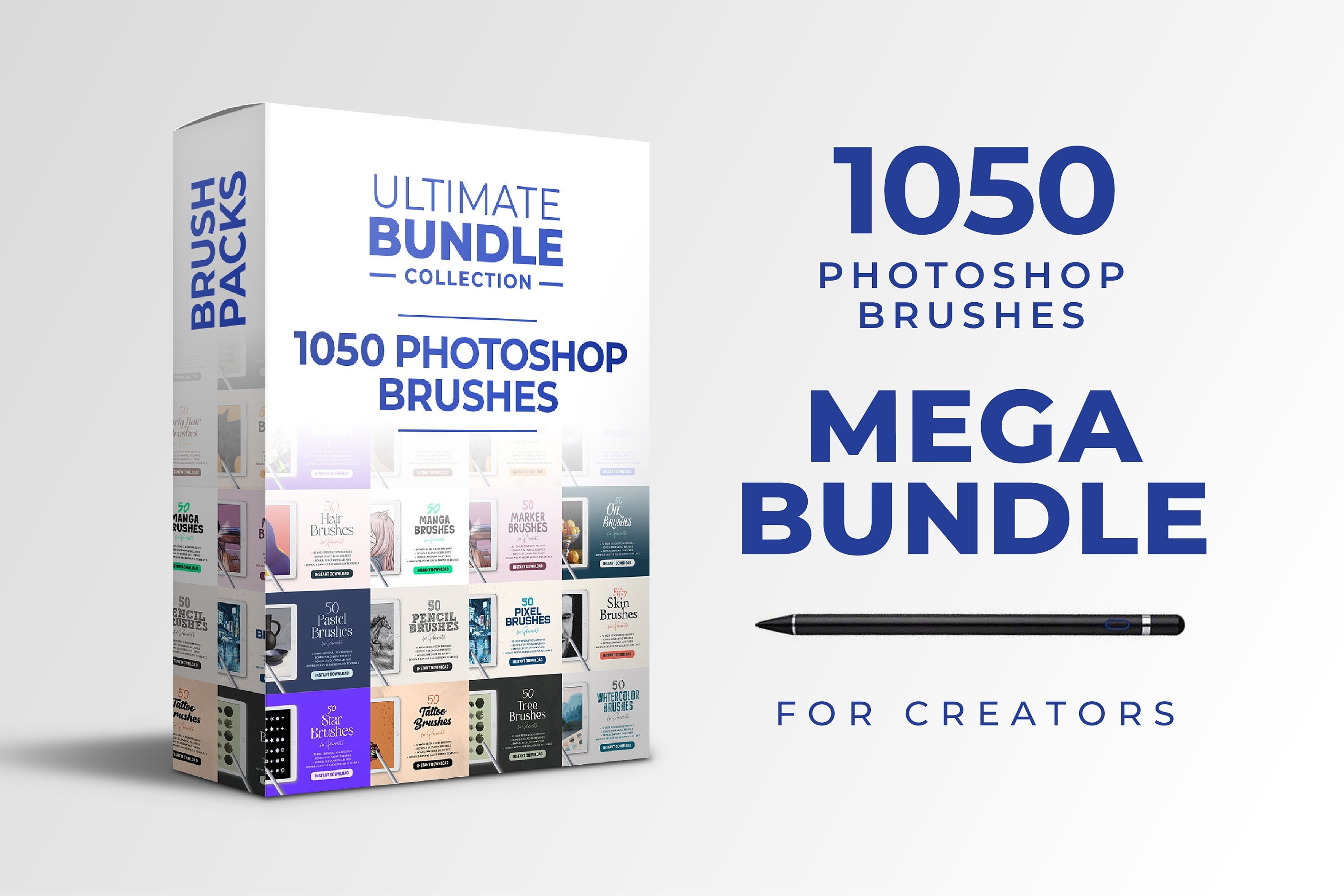 1050 Photoshop Brushes Bundle Over 20 Packs Mega Bundle Bonus Photoshop ...