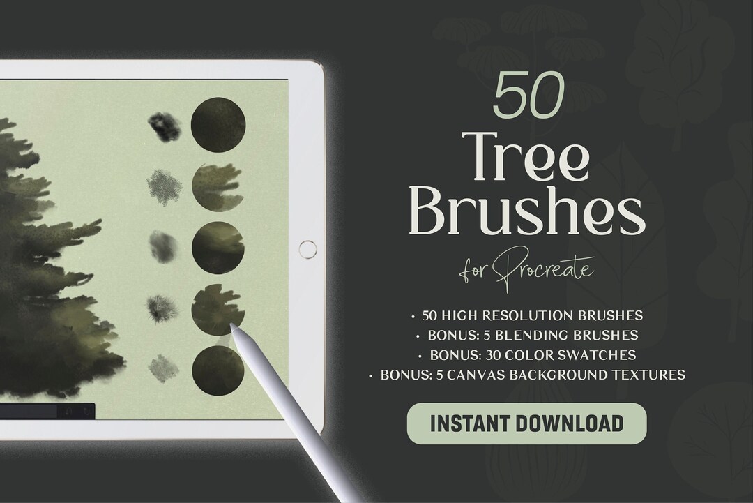50 Tree Procreate Brushes, Tree Procreate Stamps, Nature Brushes ...