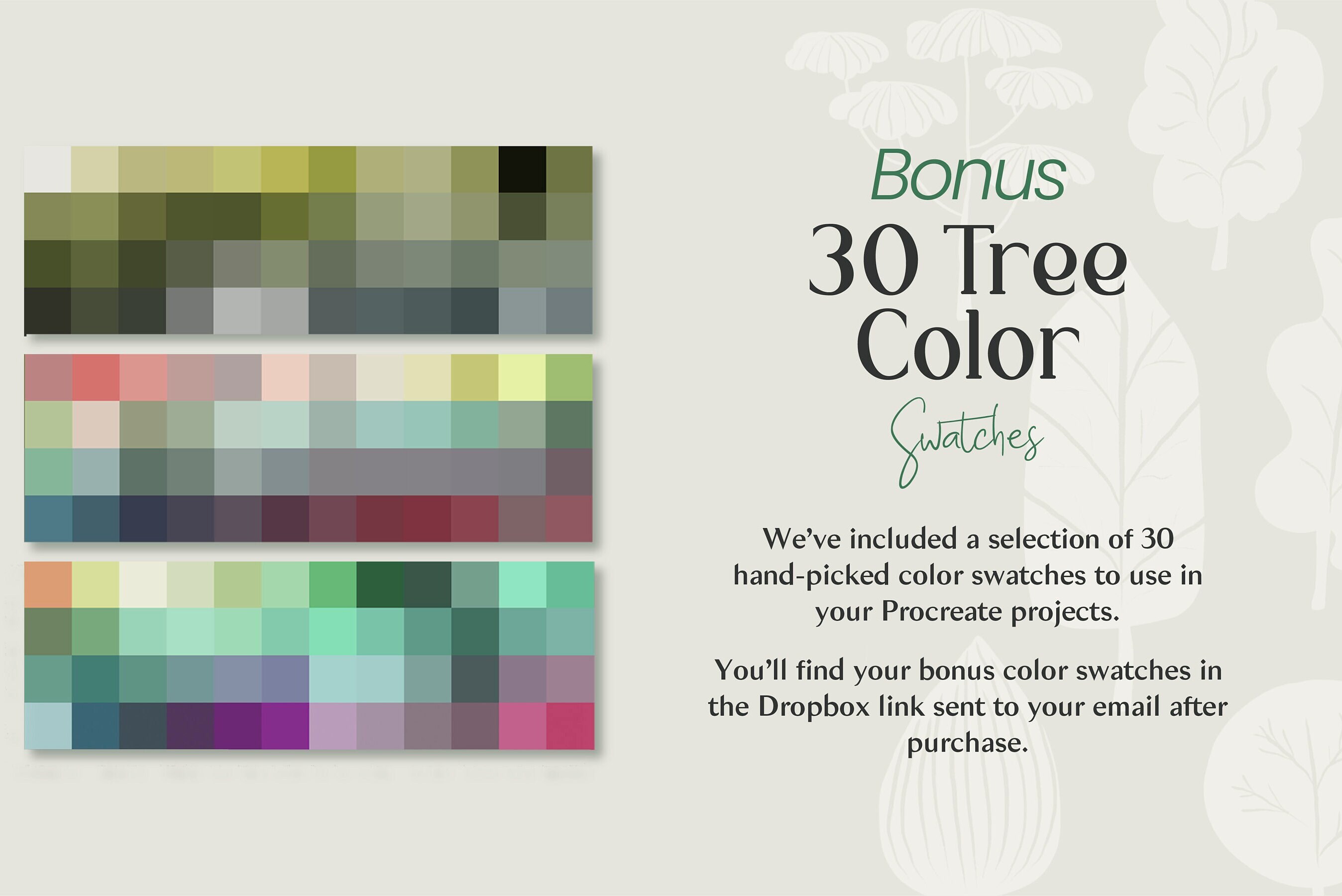 50 Tree Procreate Brushes Tree Procreate Stamps Nature - Etsy