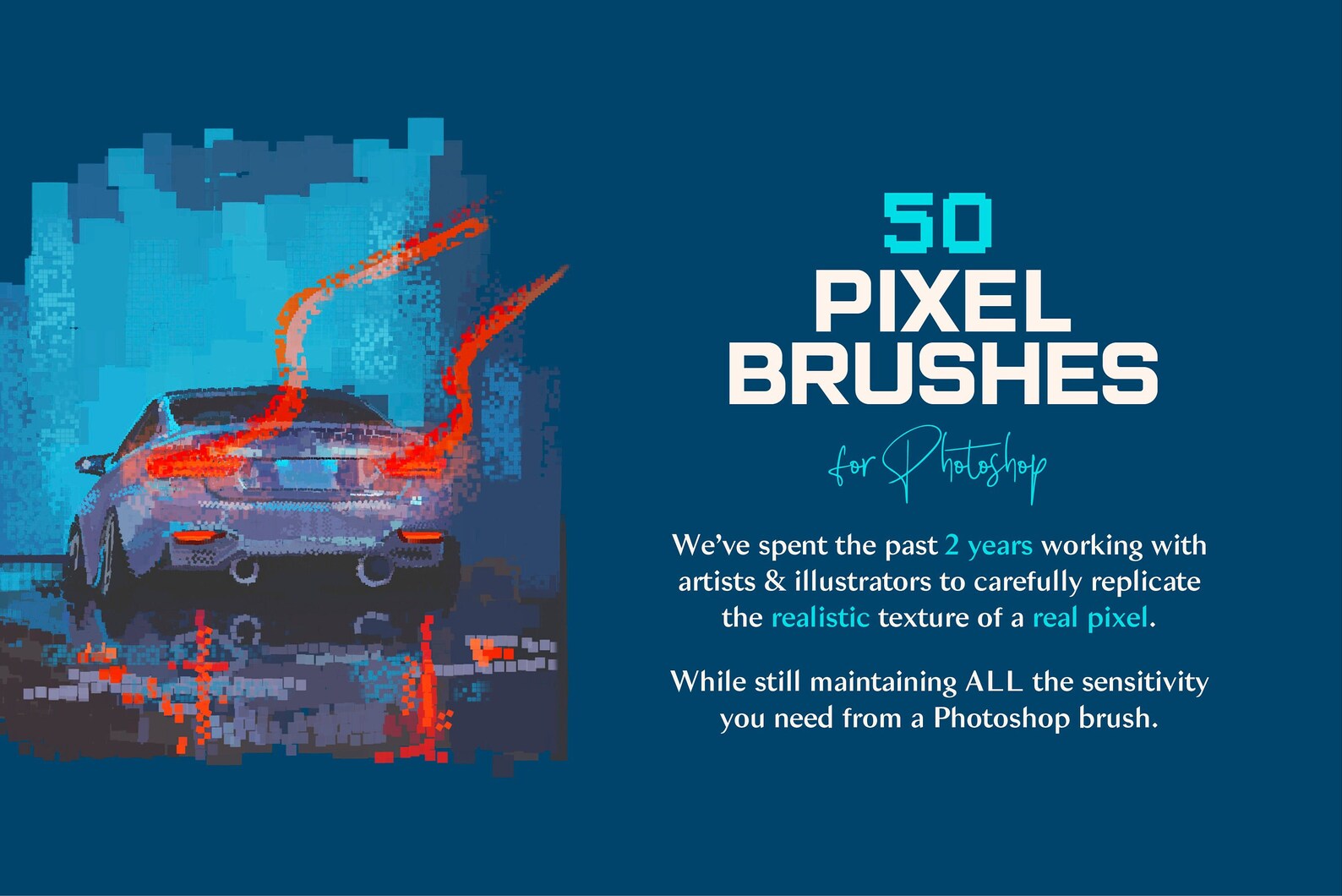 50 Pixel Photoshop Brushes Photoshop Pixel Brushset - Etsy