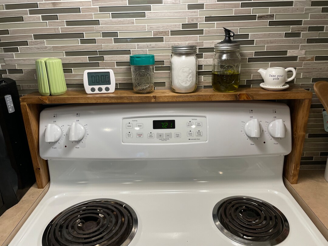 Reclaimed Wood Over Stove Shelf, Reclaimed Wood Spice Shelf, Rustic ...