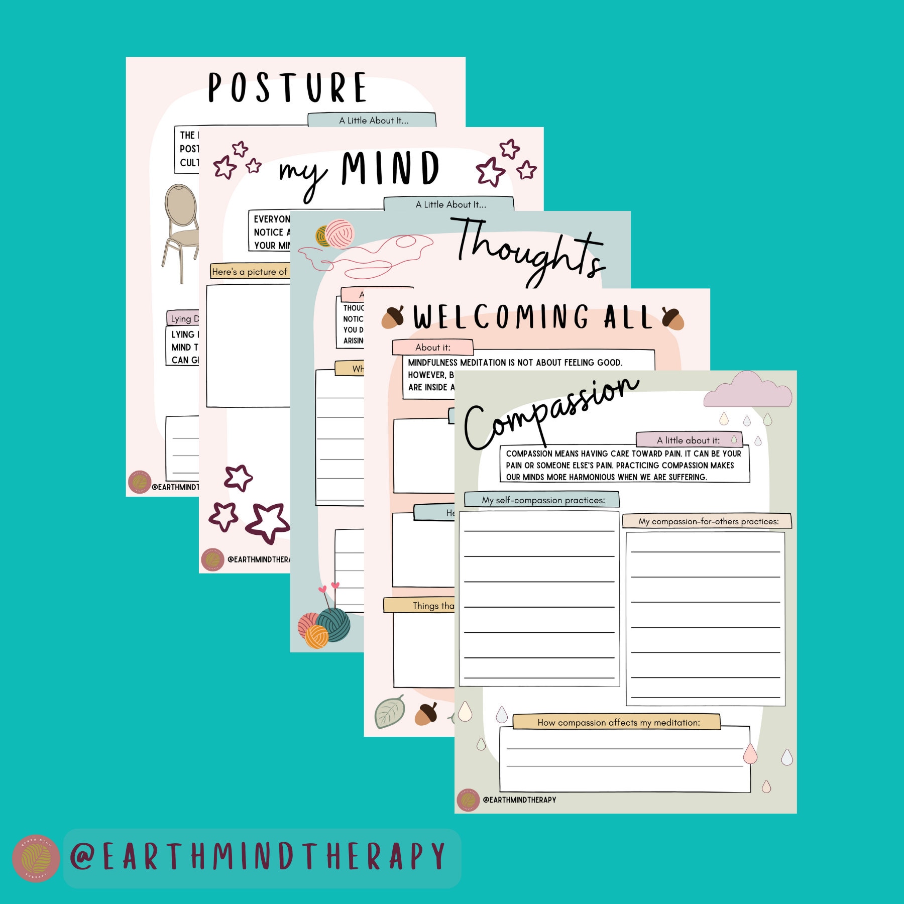 Mindfulness Meditation Wellness Workbook - Etsy