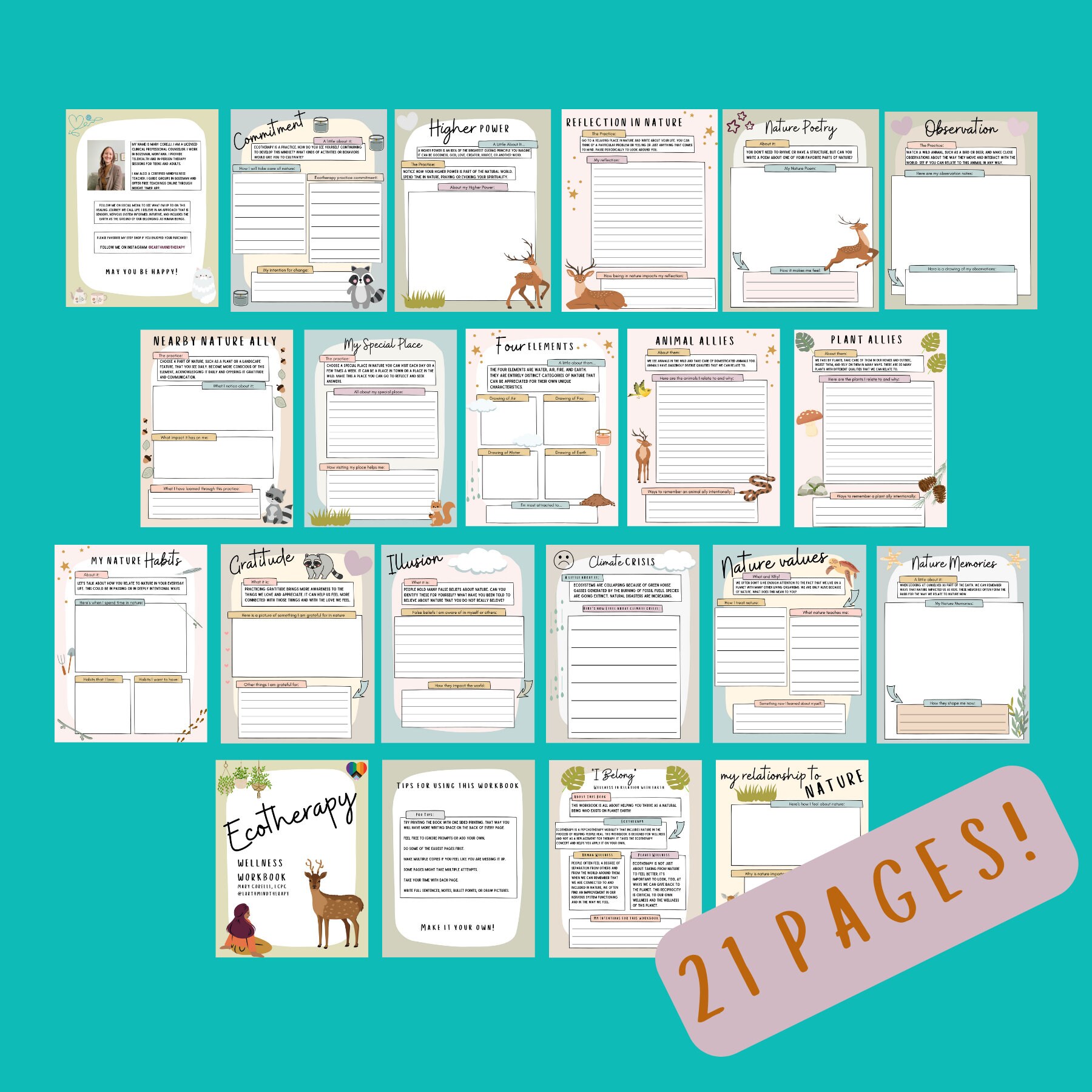 Ecotherapy Wellness Workbook - Etsy