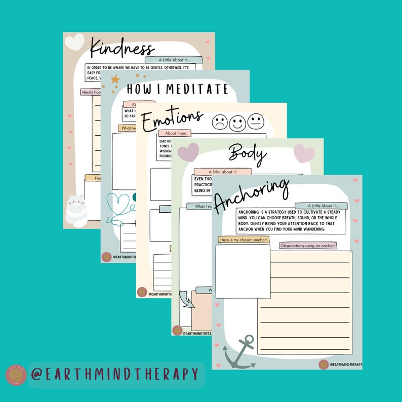 Mindfulness Meditation Wellness Workbook - Etsy