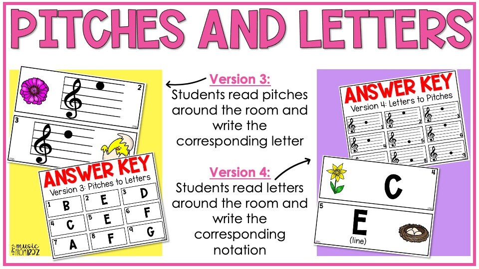 Spring Music Activities Write the Room Treble Clef Elementary Music ...