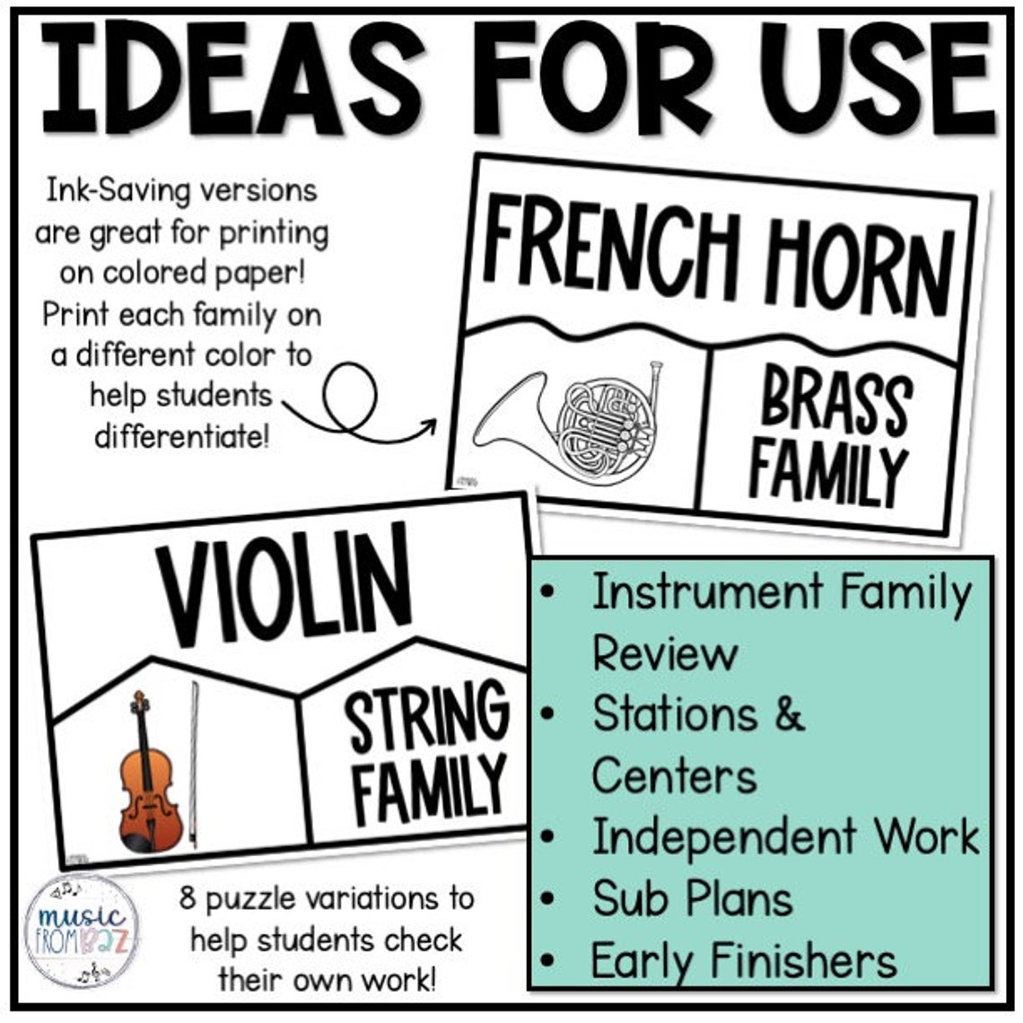Musical Instrument Families of the Orchestra Puzzles Elementary Music ...