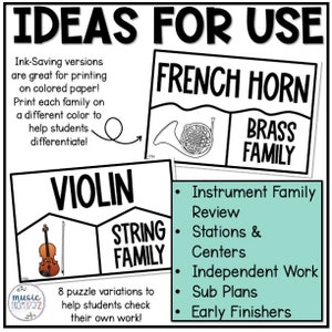 Musical Instrument Families of the Orchestra Puzzles Elementary Music ...