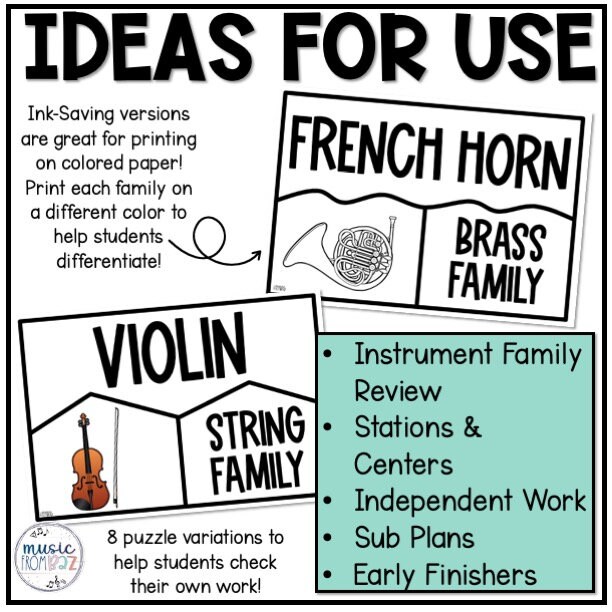 Musical Instrument Families of the Orchestra Puzzles Elementary Music ...