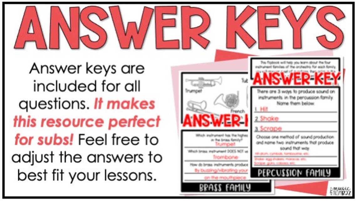 Musical Instrument Families of the Orchestra Review - Music Flip Book ...