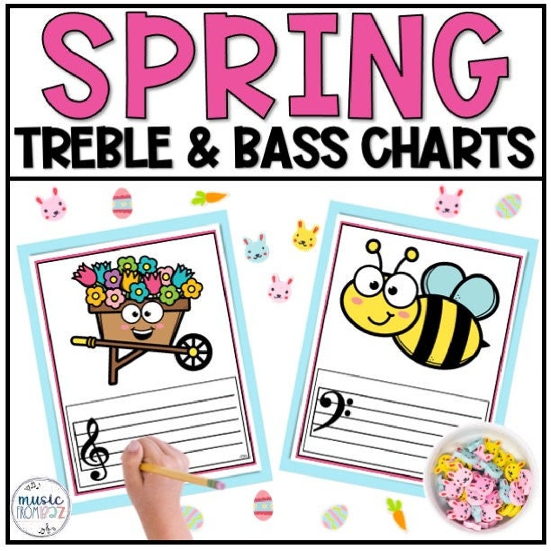 Spring Music Composition Treble Clef and Bass Clef Worksheet ...