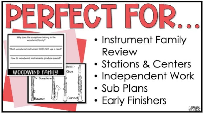 Musical Instrument Families of the Orchestra Review - Music Flip Book ...