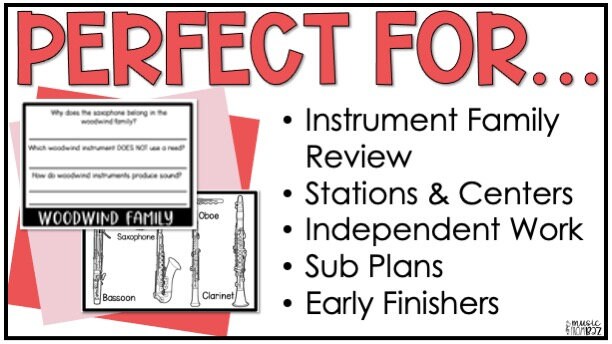 Musical Instrument Families of the Orchestra Review - Music Flip Book ...