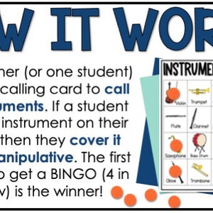 Musical Instrument Families of the Orchestra - Bingo Game - Elementary ...