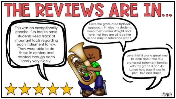 Musical Instrument Families of the Orchestra Review - Music Flip Book ...