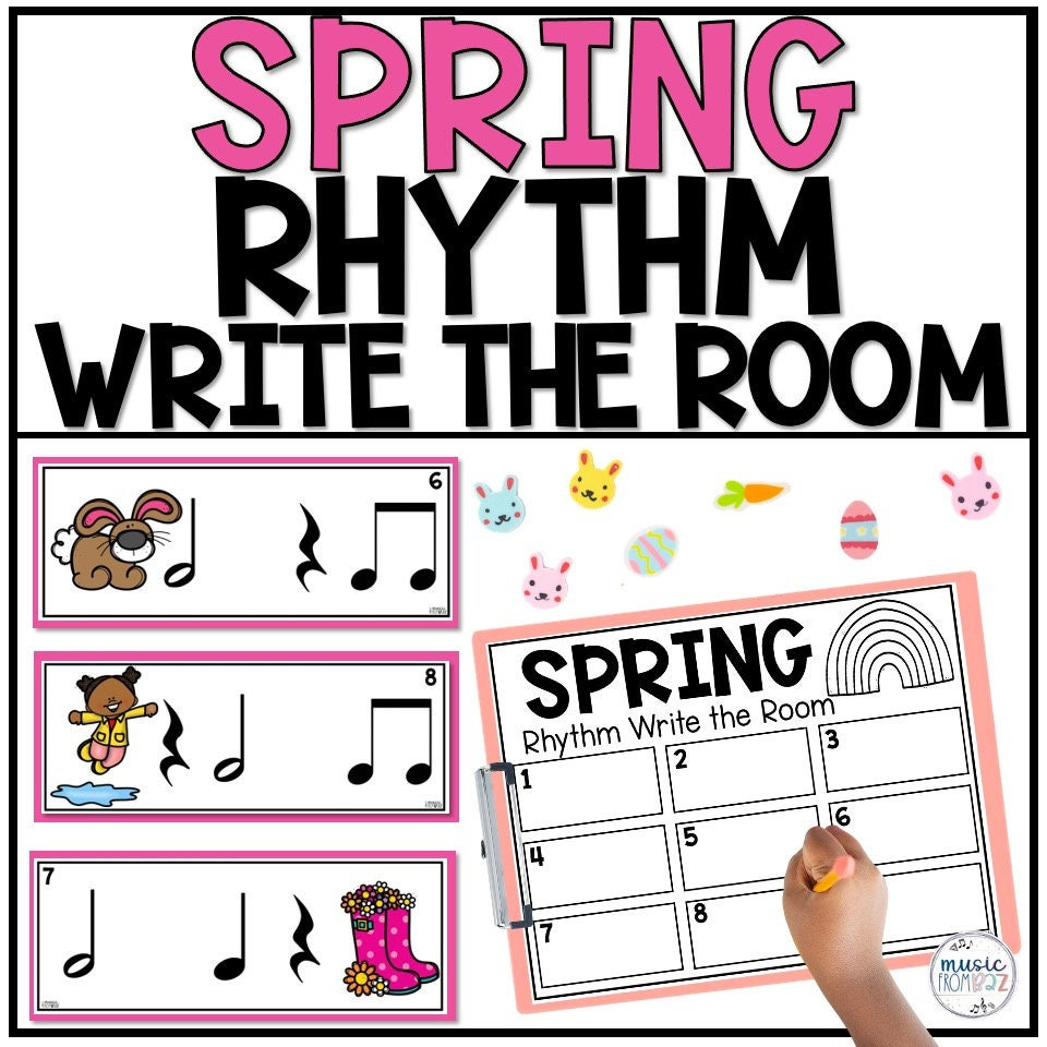 Spring Music Activities Rhythm Write the Room Elementary Music Lessons ...