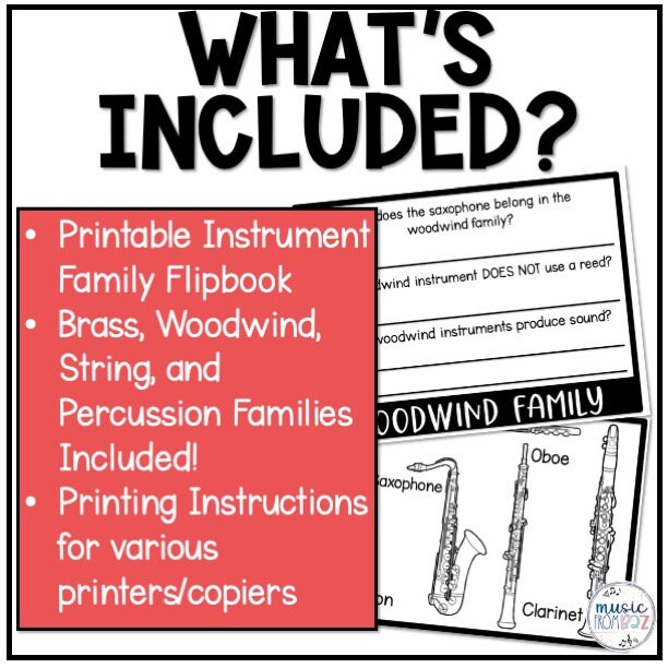 Instrument Families Printable