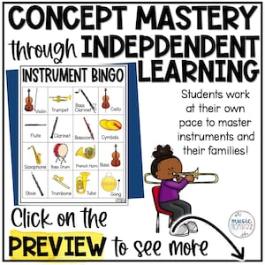 Musical Instrument Families of the Orchestra - Bingo Game - Elementary ...