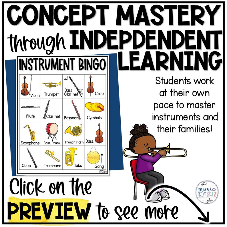 Musical Instrument Families of the Orchestra - Bingo Game - Elementary ...