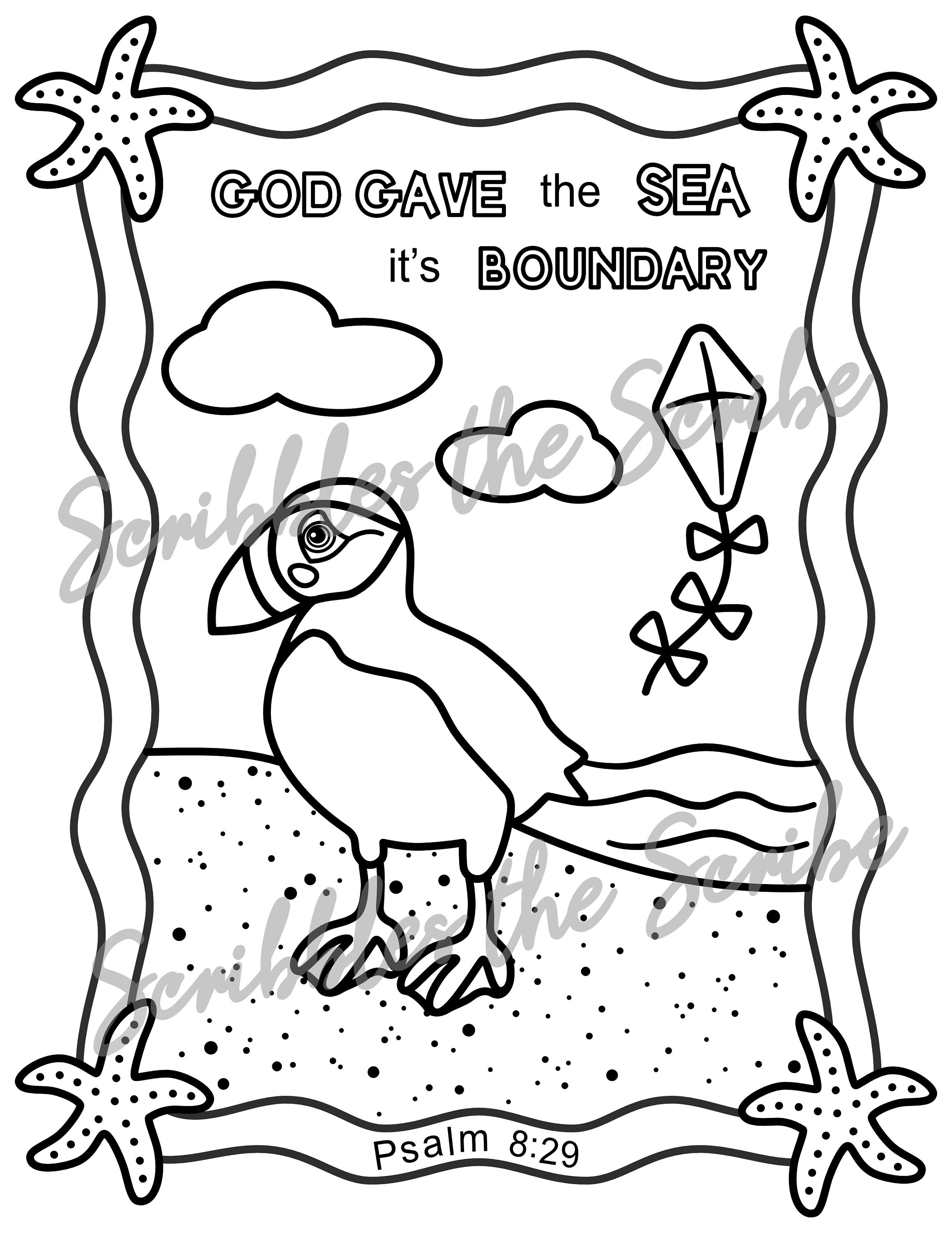10 Ocean Themed Bible Based Kids Coloring Pages - Etsy