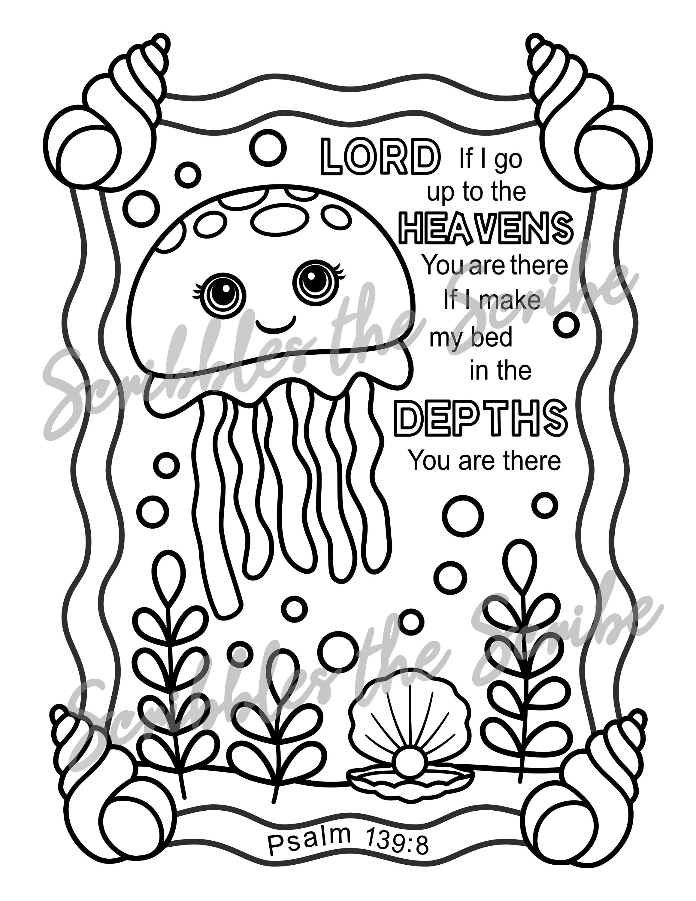 10 Ocean Themed Bible Based Kids Coloring Pages - Etsy