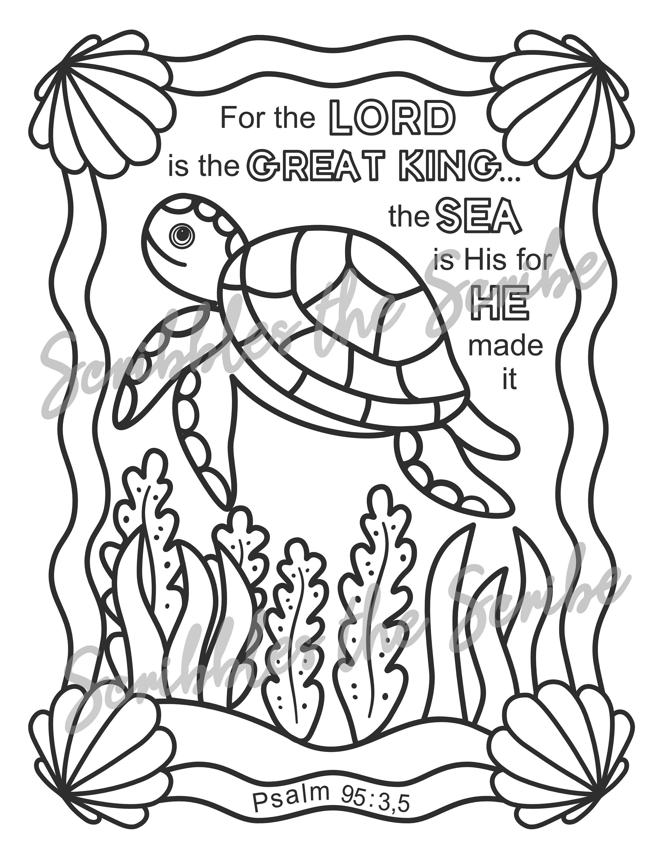 10 Ocean Themed Bible Based Kids Coloring Pages - Etsy