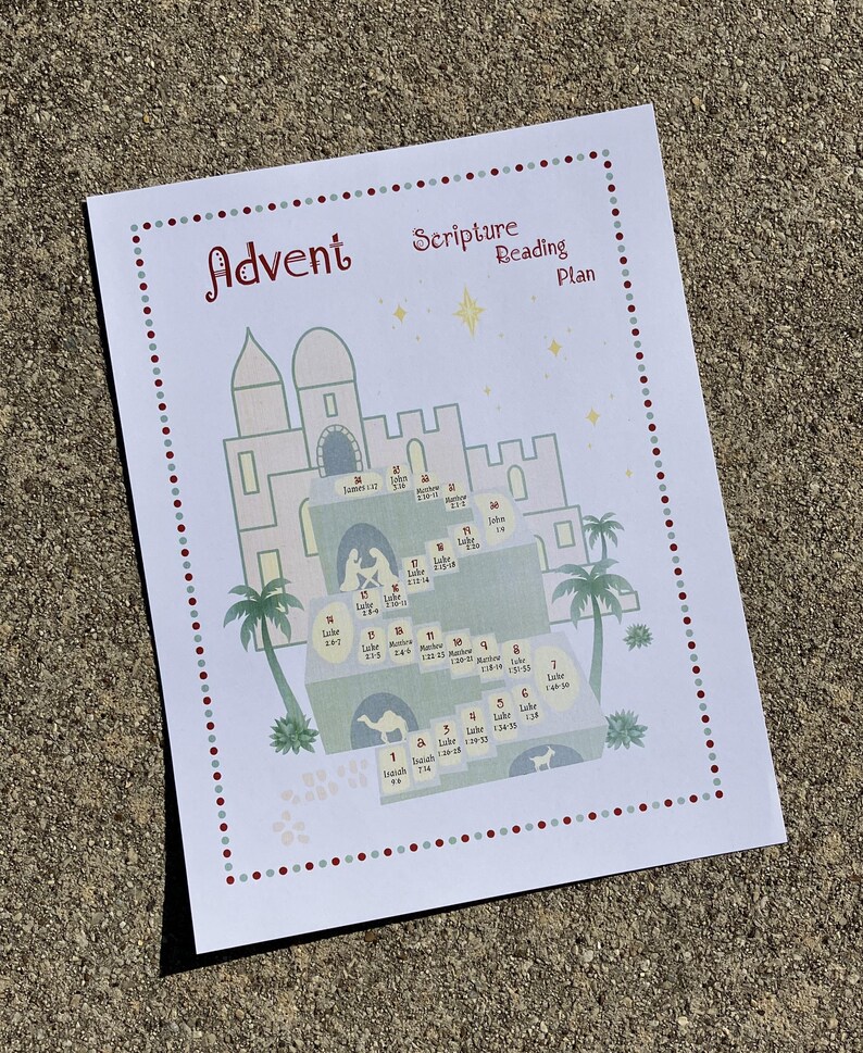 Advent Scripture Reading Plan in Two Color Options With Bonus Marker ...