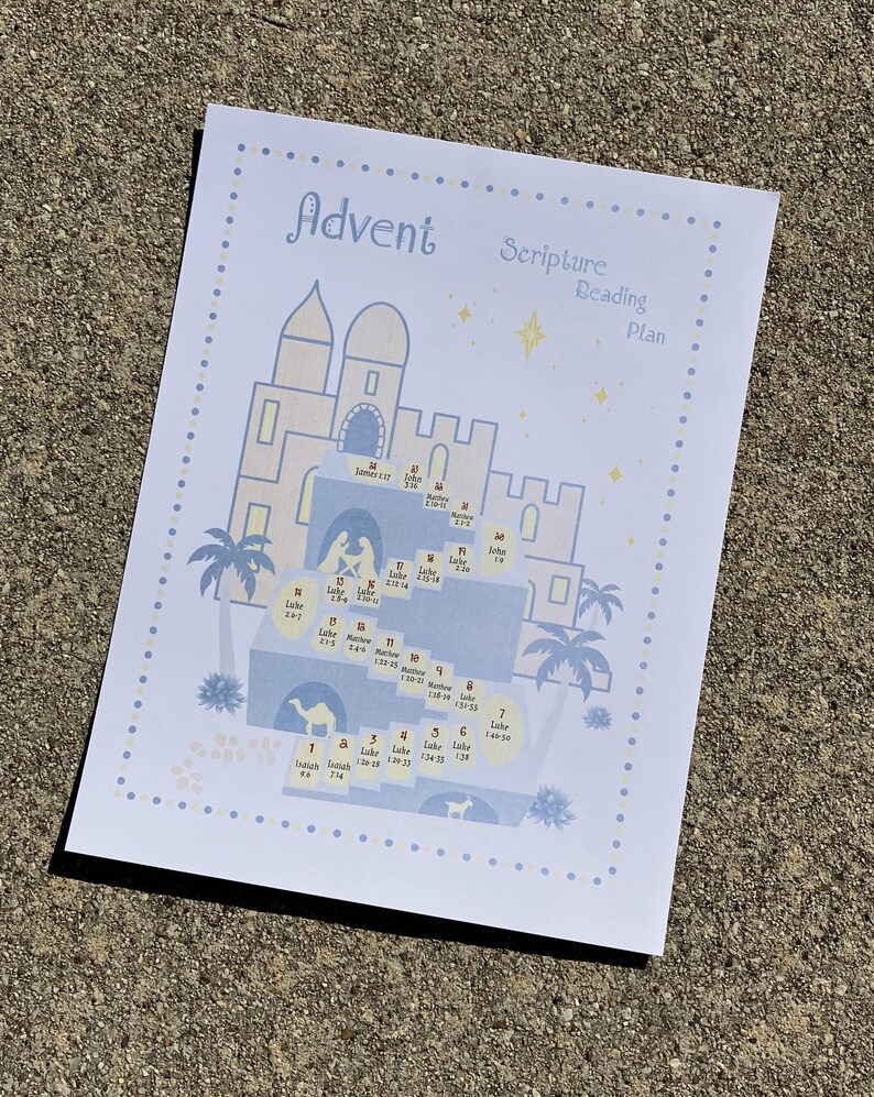 Advent Scripture Reading Plan in Two Color Options With Bonus Marker ...