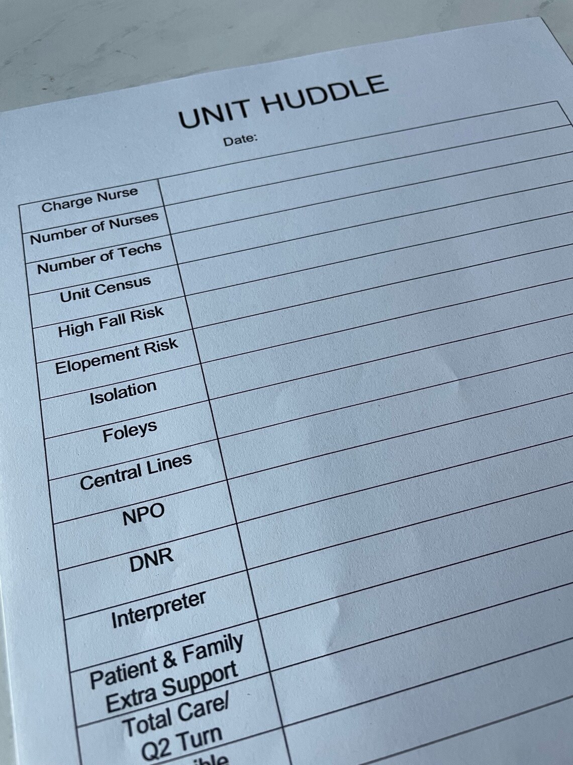 Unit Huddle Sheet2 [customizable] - Etsy